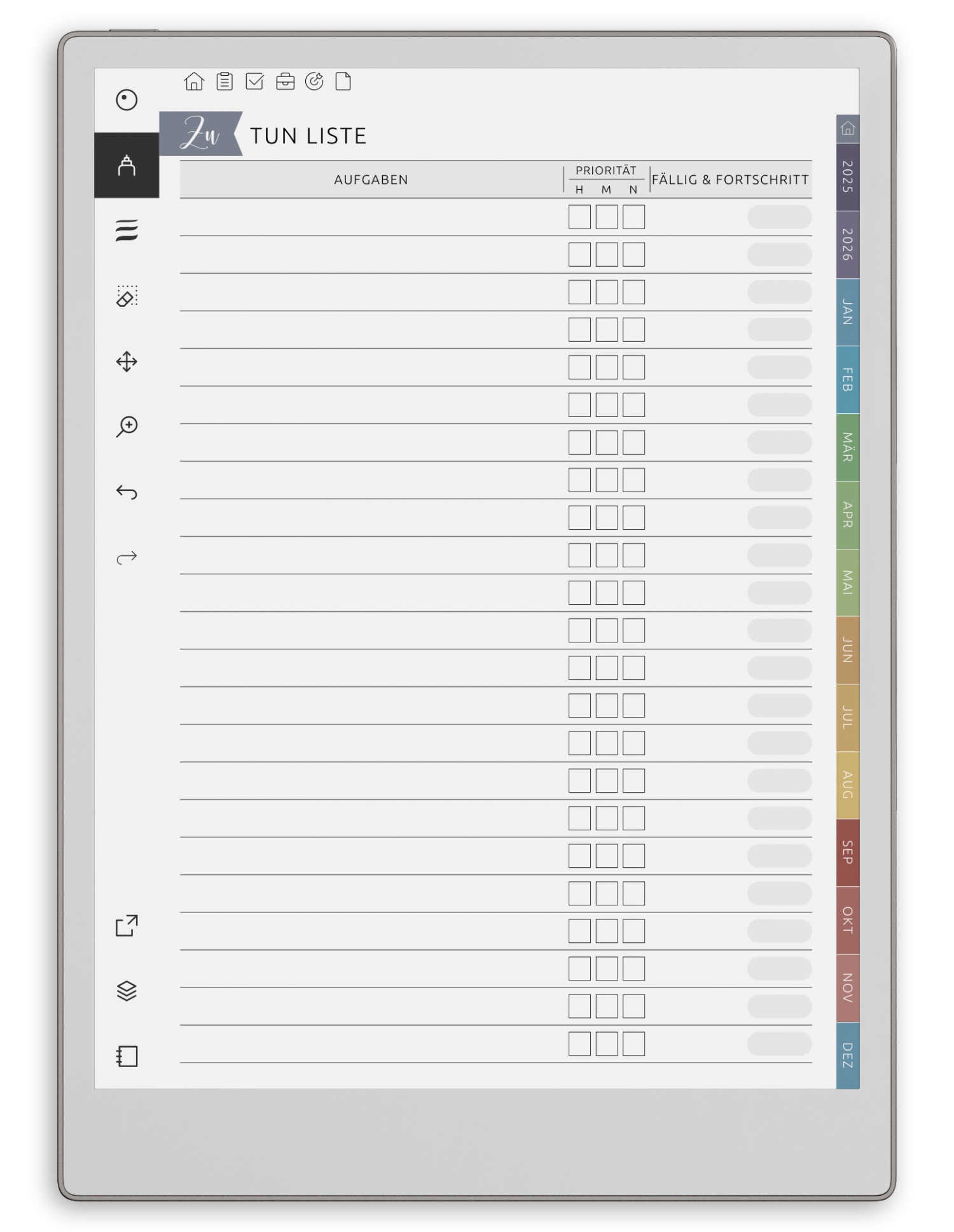 reMarkable To-Do Liste 2026 & 2027: Holen Sie sich Ihre Planervorlage PDF